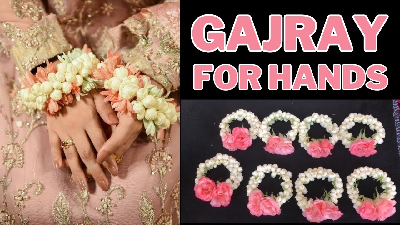 How To Make Gajray For Hands with Peach Roses and Jasmine's Motia #34 ...