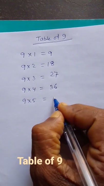 @9 ka table#multiplication table of 9#shorts #mmathclass - YouTube