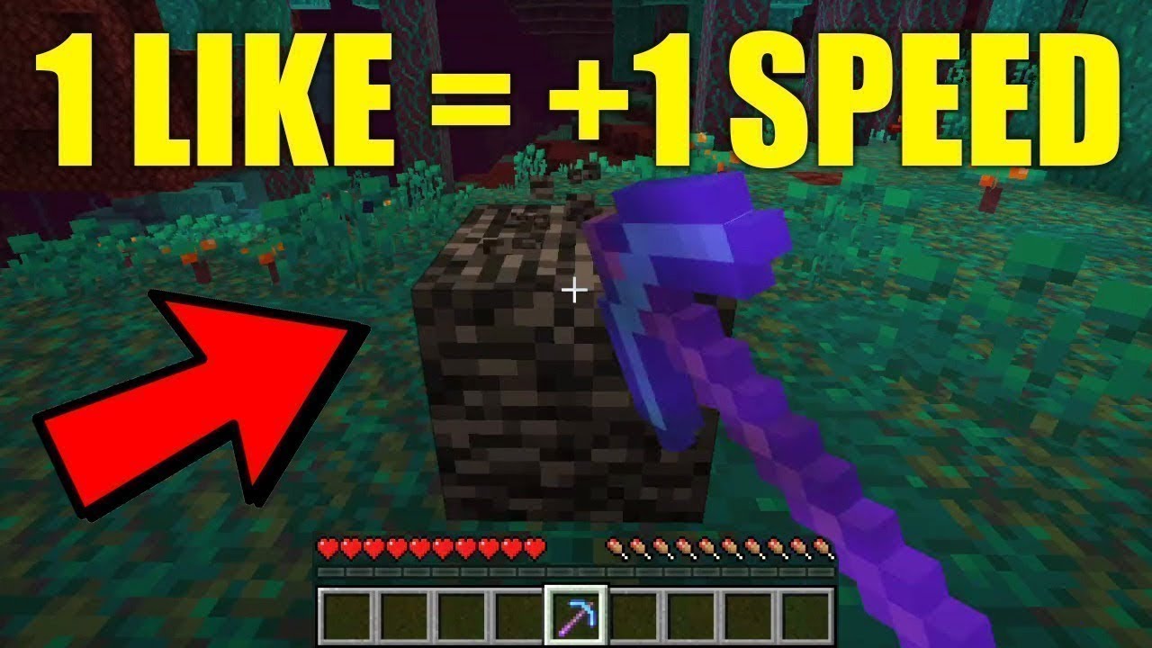 Breaking BEDROCK in Minecraft But EVERY LIKE makes it FASTER (WORLD ...