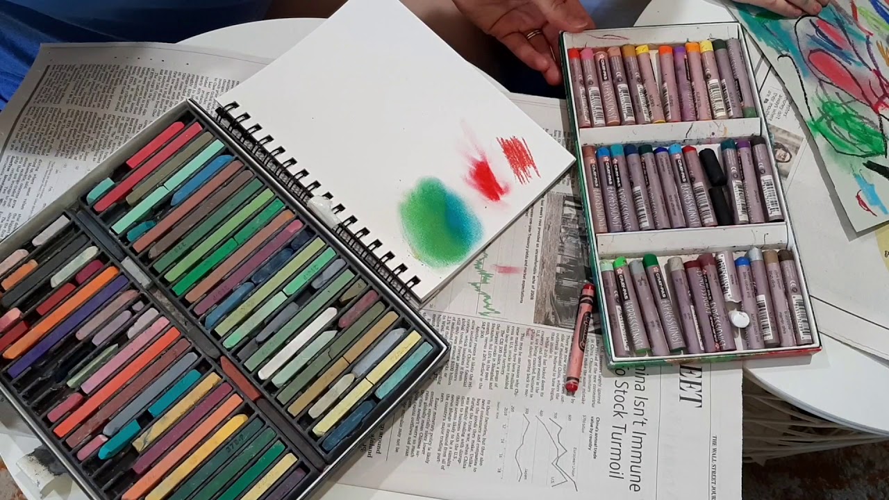 Nupastels, oil pastels, what's the difference? - YouTube
