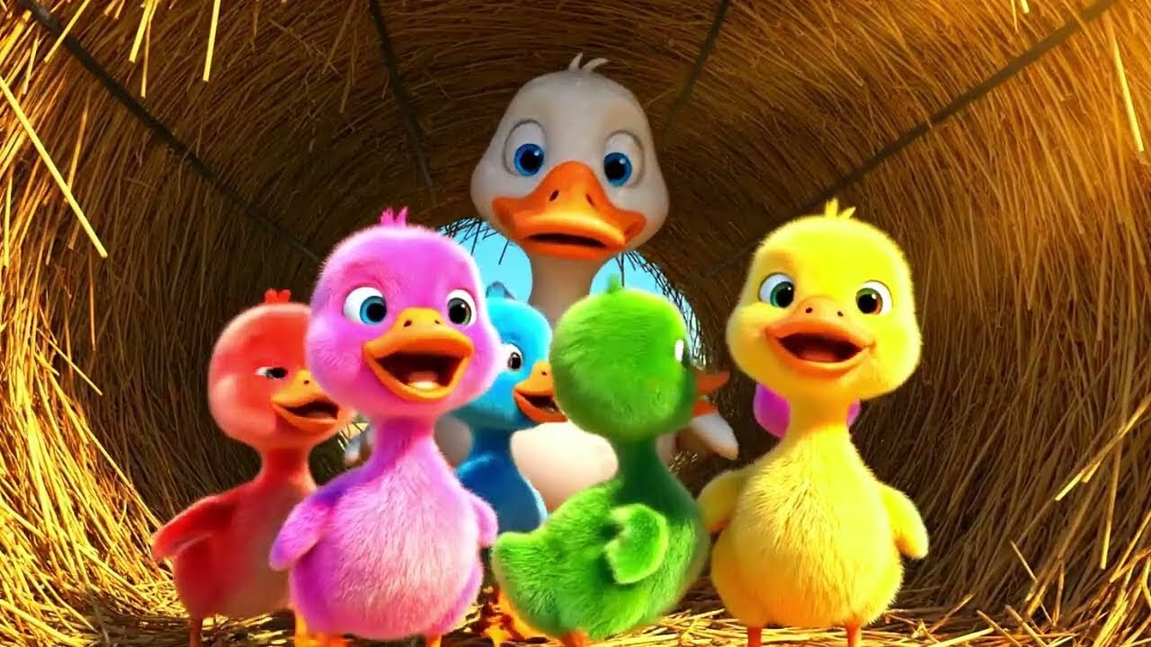 Five Little Ducks | Classic Kids Nursery Rhyme in Bright 3D Cartoon ...