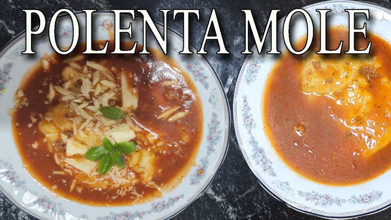 MELHOR POLENTA MOLE COM MOLHO DE TOMATE, CARNE MOÍDA, HORTELÃ, ALECRIM ...
