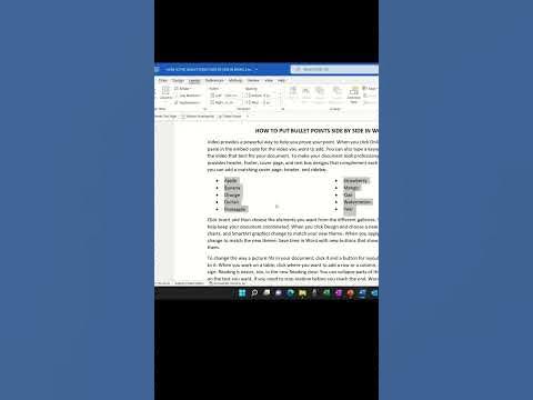 How to put bullets points in 2 columns (side by side) in Word # ...