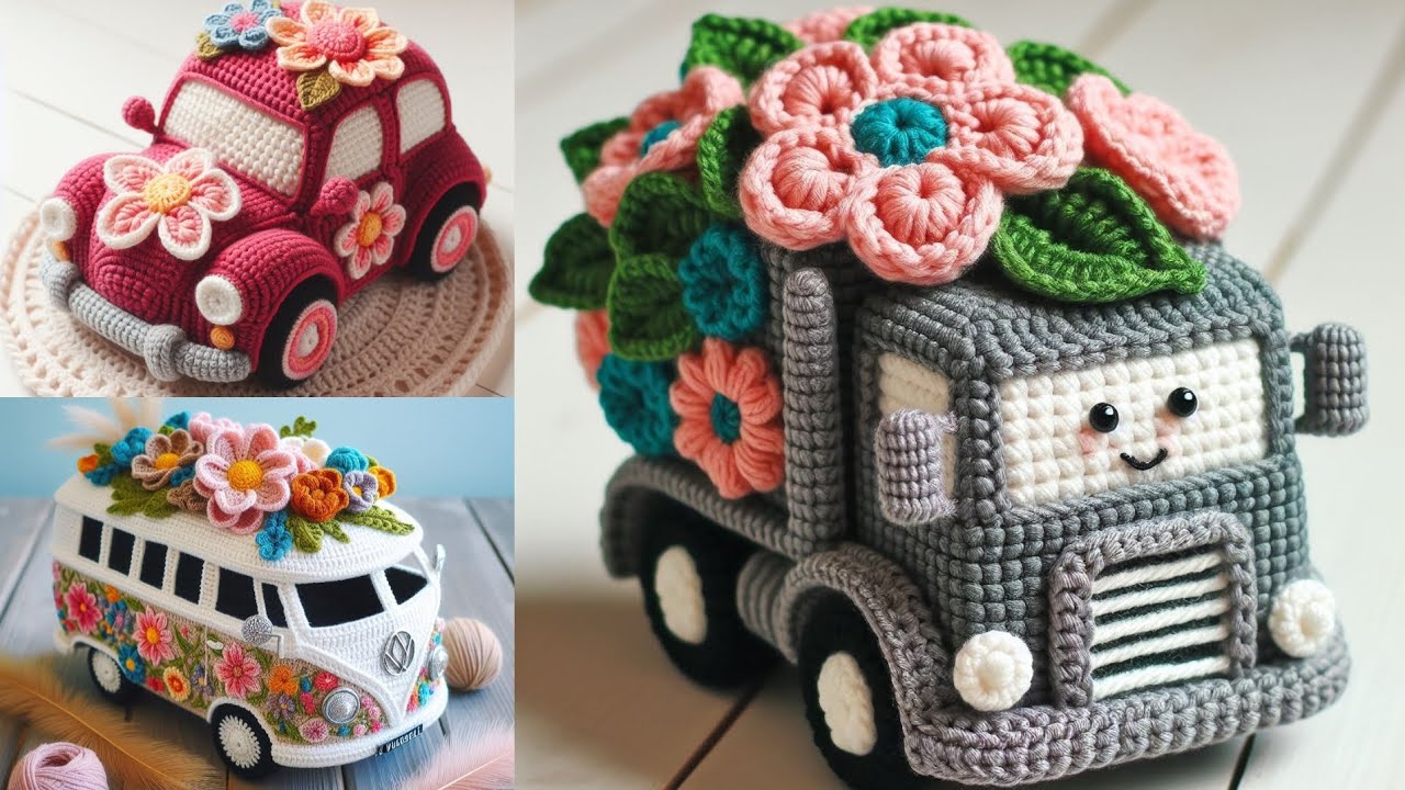 Crochet miniature vehicles design. Crazy crochet work. (share ideas ...