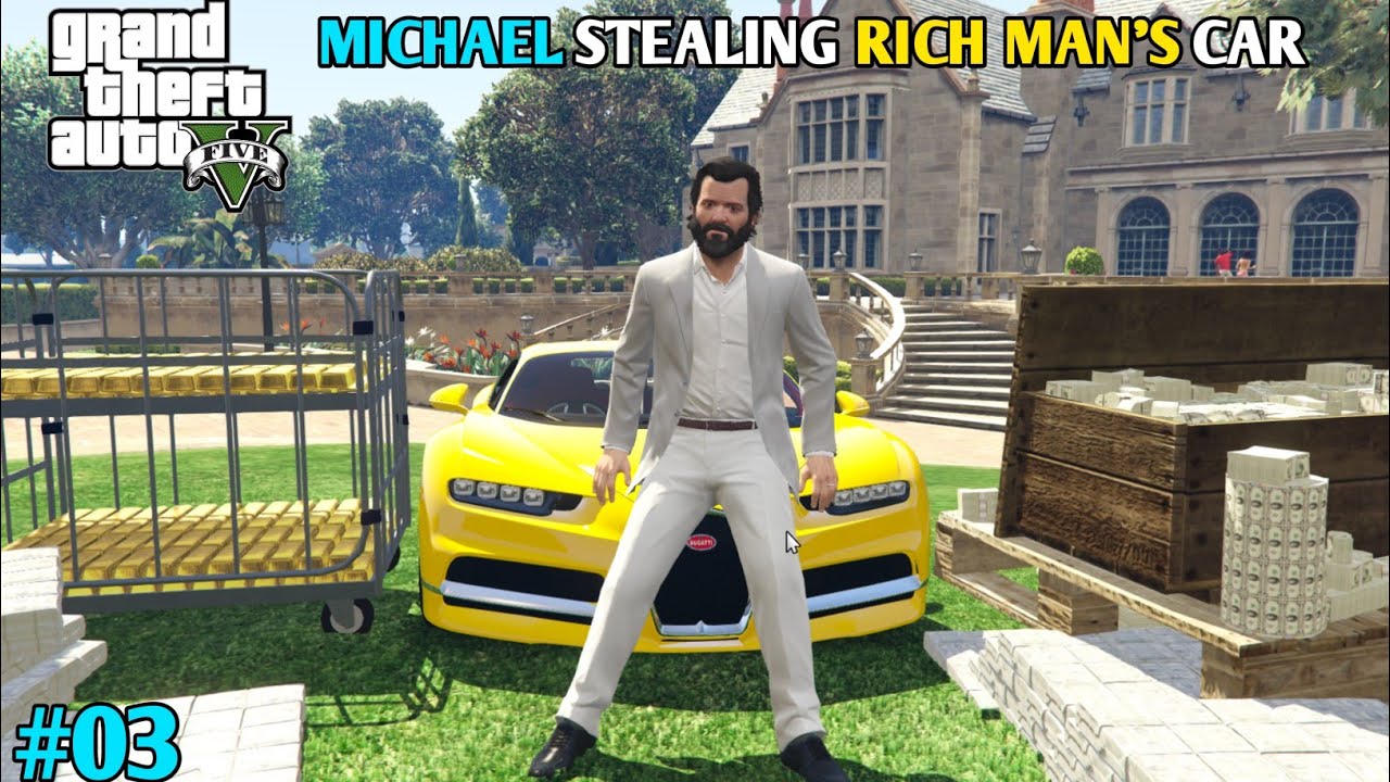 GTA 5 : MICHAEL STEALING RICH MAN'S LUXURY SUPERCAR IN GTA 5 GAMEPLAY ...