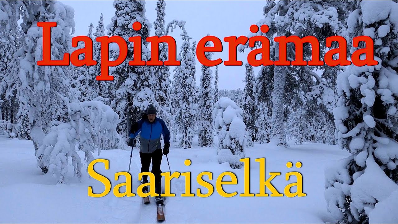 Inari Lappi kaamos. liukulumikengillä tunturissa. Saariselkä ...