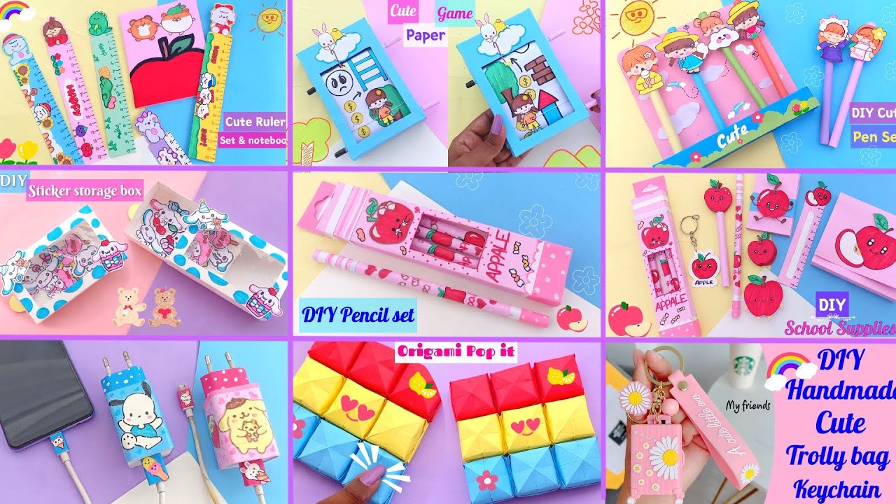 EASY PAPER CRAFT/Cute pencil set/paper game/easy school supplies/pen ...