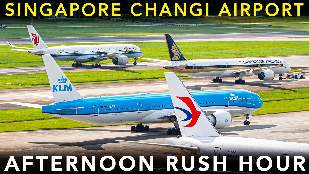 SINGAPORE CHANGI AIRPORT - Afternoon RUSH HOUR | PLANE SPOTTING - YouTube