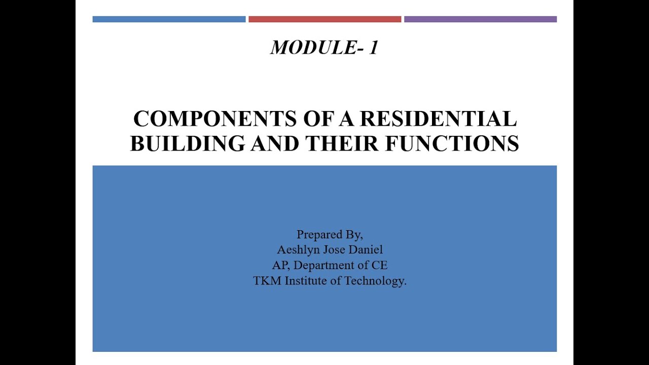 COMPONENTS OF A RESIDENTIAL BUILDING AND THEIR FUNCTIONS - YouTube