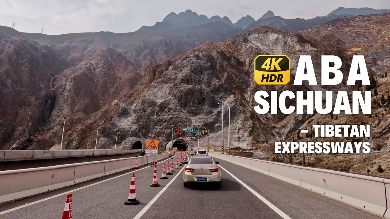 Sichuan Duwen & Wenma Mountain Expressways - Scenic Drive 4K HDR - Aba ...
