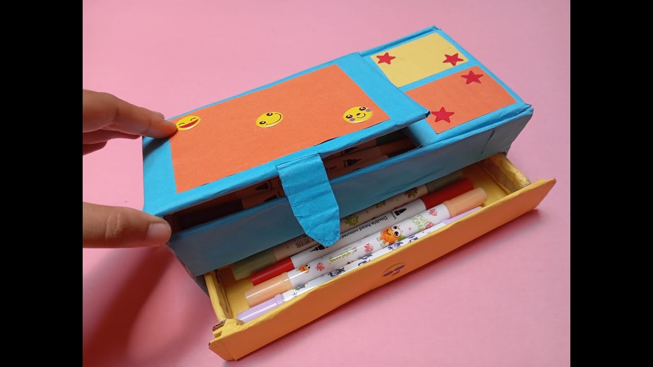 Cardboard Pencil Box With Matchboxes | How To Make Cardboard Pencil ...