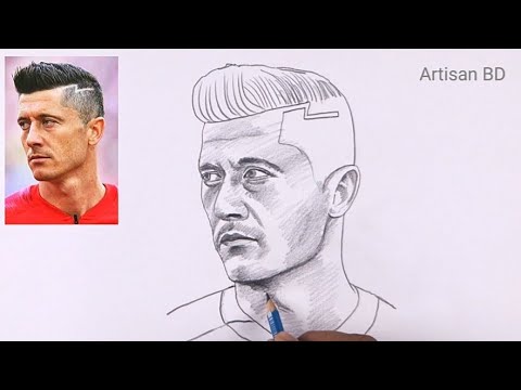 How To Draw Realistic face Robert Lewandowski || Lewandowski FC ...