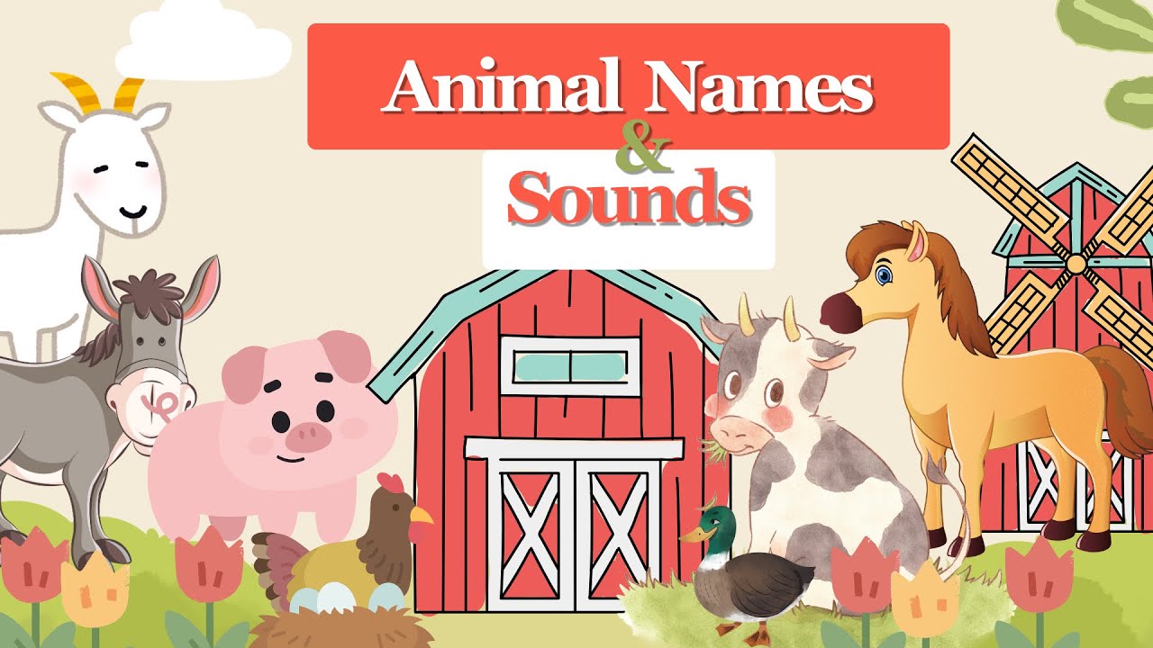 Farm Animal Names and sounds for toddlers and kids - YouTube