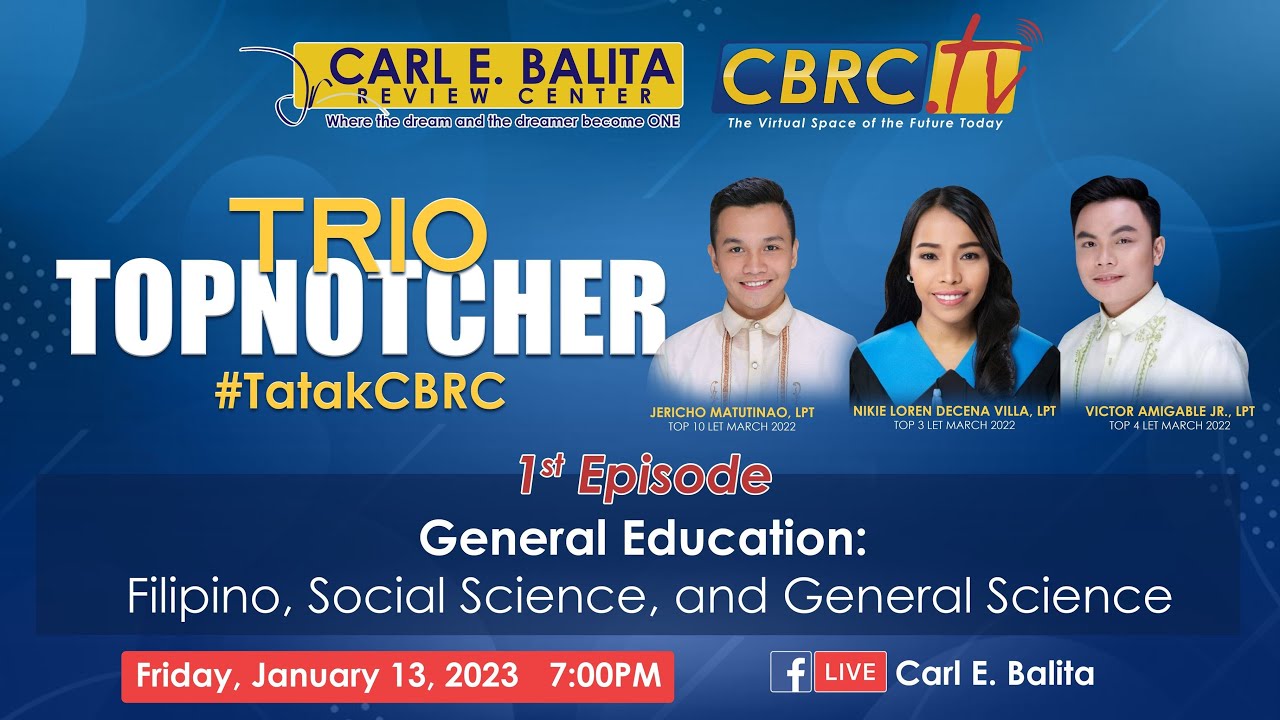 Episode 1: FREE LET REVIEW General Education | Trio Topnotcher - YouTube