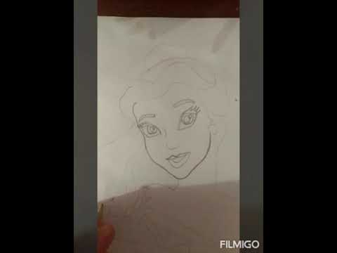 Princess Belle Drawing(Gözəl və Çirkin rəsmi)part 1