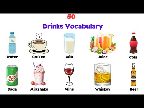 50 Most Common Drinks in English | Learn English Vocabulary