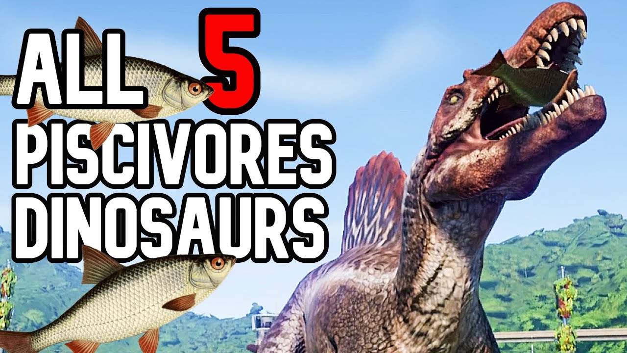 All 5 Piscivores Dinosaurs on the Hunt | Jurassic World Evolution - YouTube