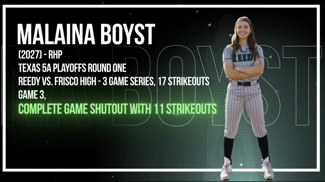 Malaina Boyst 2027 5A Playoffs Complete Game Shutout Round One - YouTube