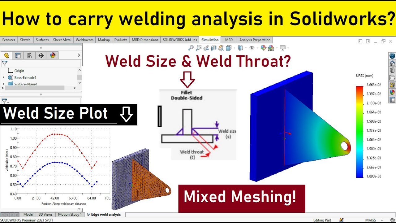 How to carry welding analysis with solidworks? - YouTube