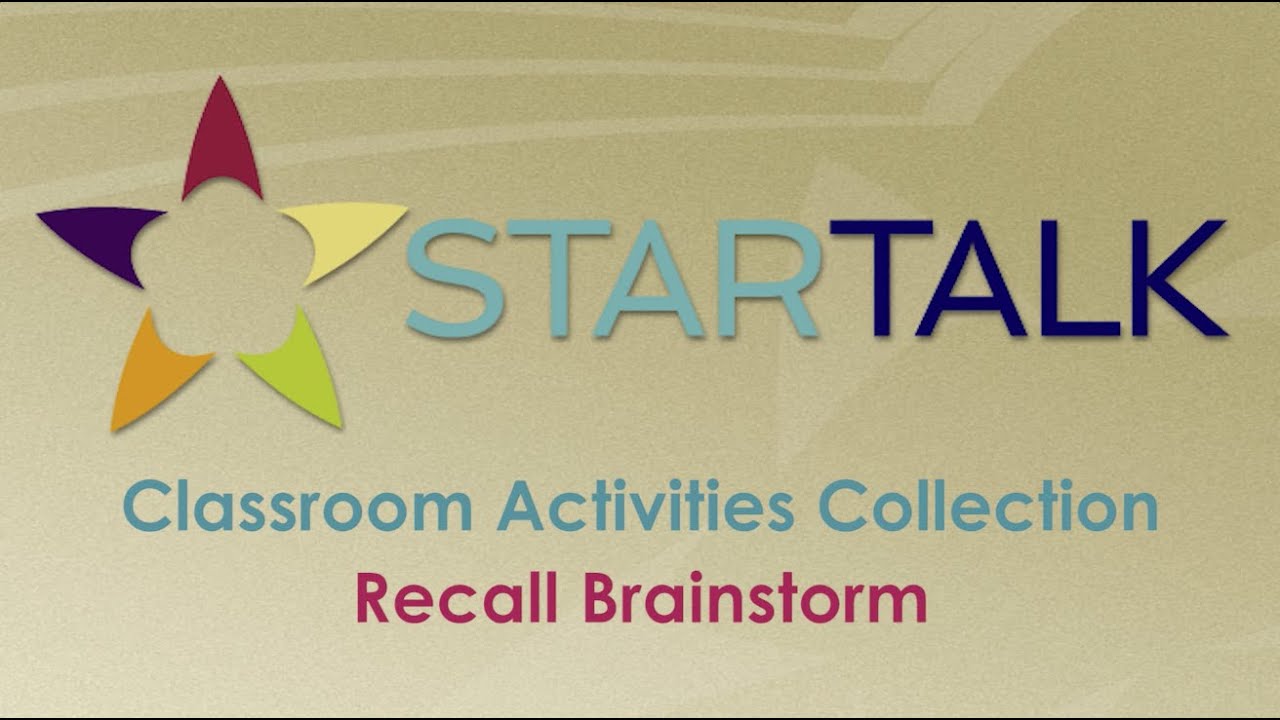 Recall Brainstorm (STARTALK Classroom Activities) - YouTube