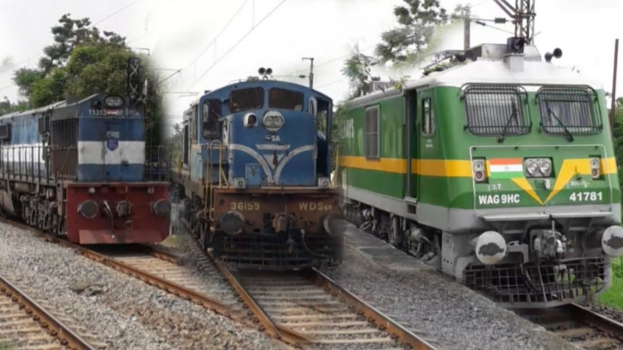 [10 in 1] Light Locomotives and Inspection Cars passed in High Speed. # ...