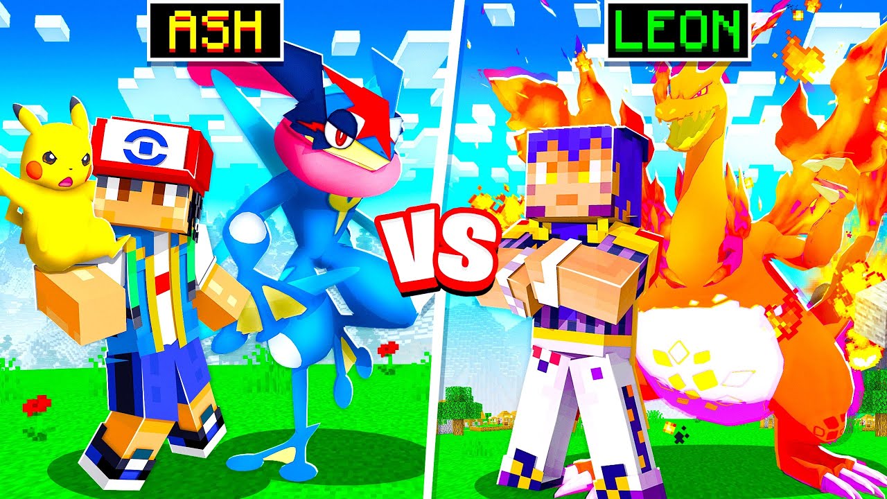 ASH KETCHUM Vs LEON in Minecraft PIXELMON! - YouTube