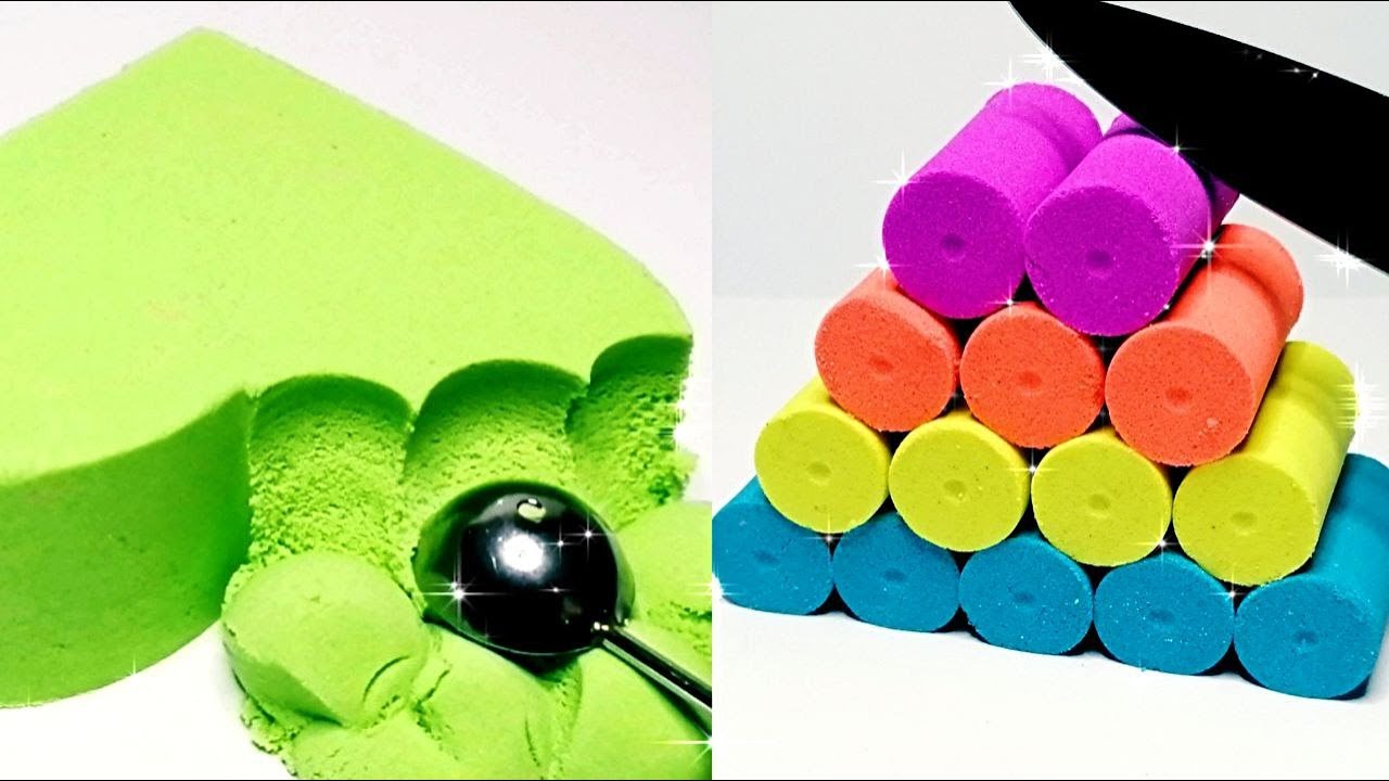 Very Satisfying and Relaxing video ASMR | Kinetic Crunchy Sand |Cutting ...