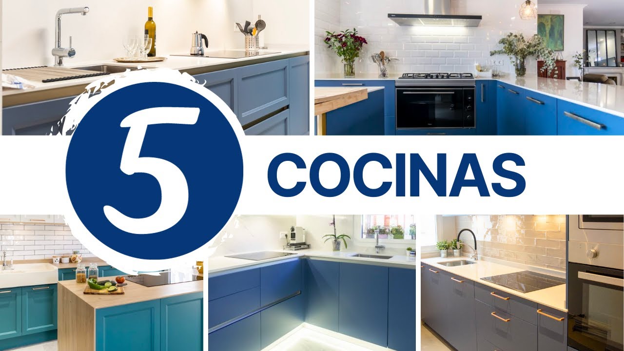 Ideas para diseñar tu cocina en AZUL 💙 | 5 cocinas reales - YouTube