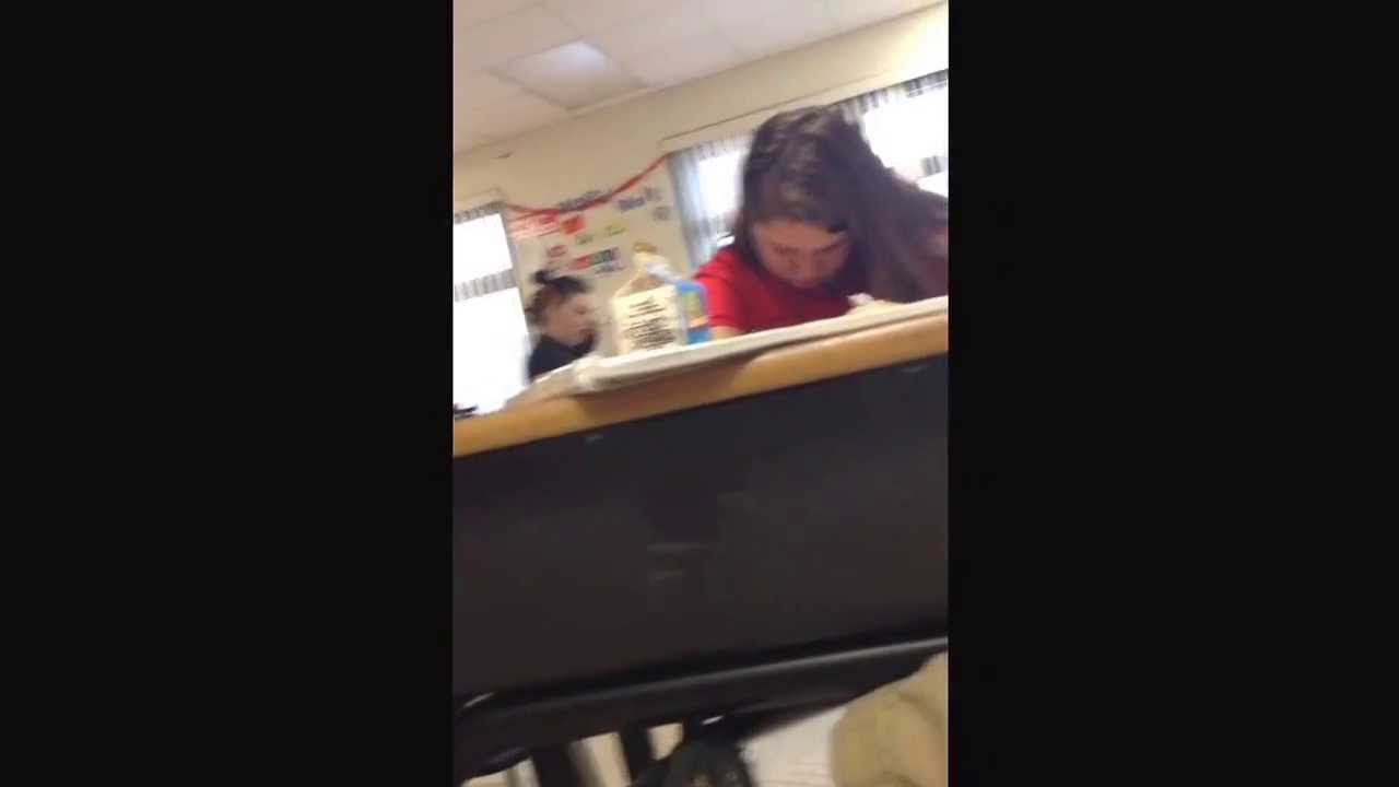 Girl falling asleep sitting up in class! - YouTube