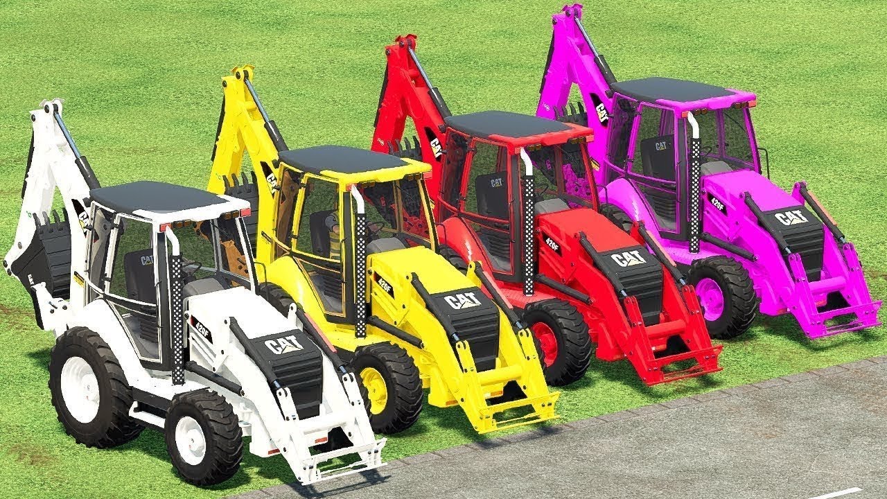 LOAD And HARVEST GRASS TRANSITIONS CAT BACKHOE LOADERS WITH KAMAZ TRUCKS! Farming Simulator 22 ...