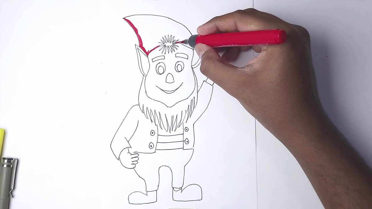 How to draw Big Ears from Noddy | Easy drawing of Big Ears | Big Ears ...