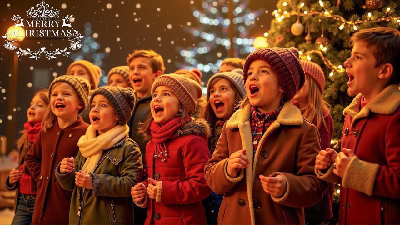 Joyful Christmas Caroling 🎶 Relaxing Holiday Music with Jingle Bells ...