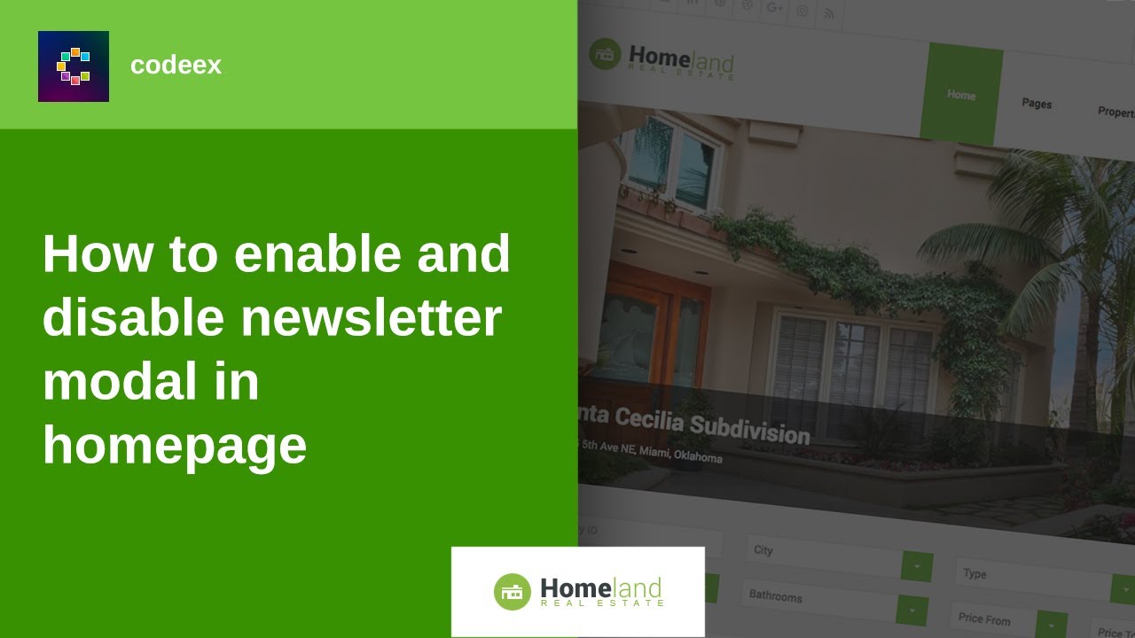 How to enable and disable newsletter modal in homepage (Homeland) - YouTube