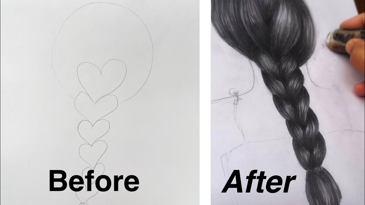 How To Draw Realistic Braids/ For Beginners/ EASY TUTORIAL/ Step by ...