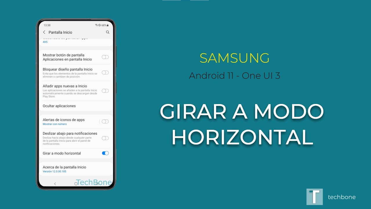 Girar a modo horizontal - Samsung [Android 11 - One UI 3] - YouTube