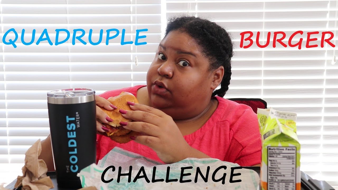 QUADRUPLE BURGER CHALLENGE!!! - YouTube