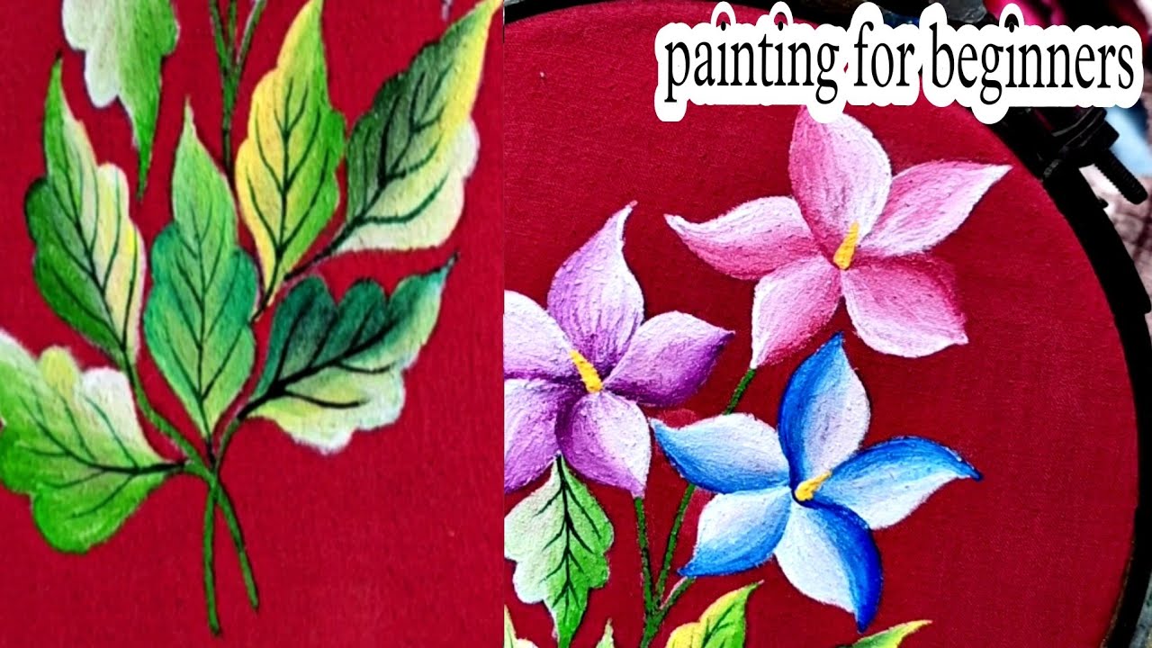 Part-2 Multicolored Flowers Painting For Beginners | Fabric Painting ...