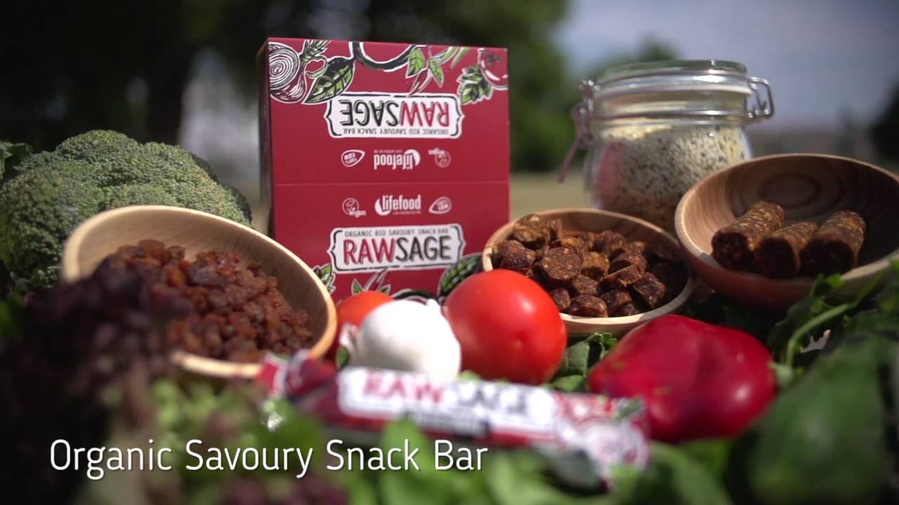 Lifefood Rawsage - Raw Vegan Organic Savoury Snack Bar - YouTube