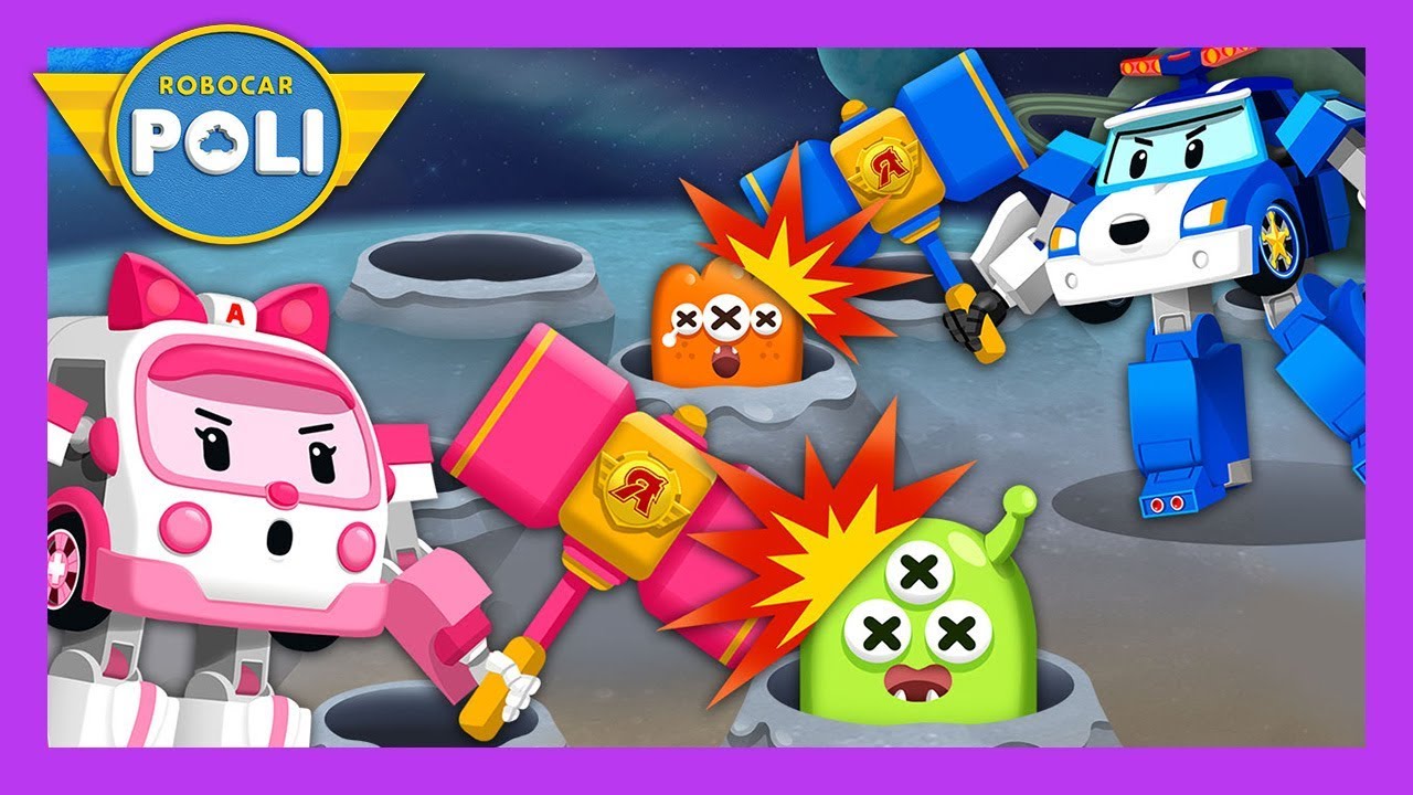 Duel with monsters with a hammer! | English play for Kids | Robocar ...