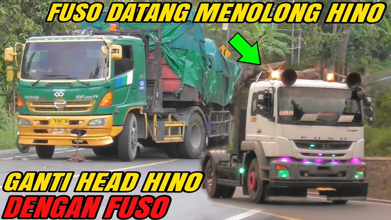 Akhir Dari Trailer Hino Habis Kopling, Head Trailer Fuso Bantu Narik ...