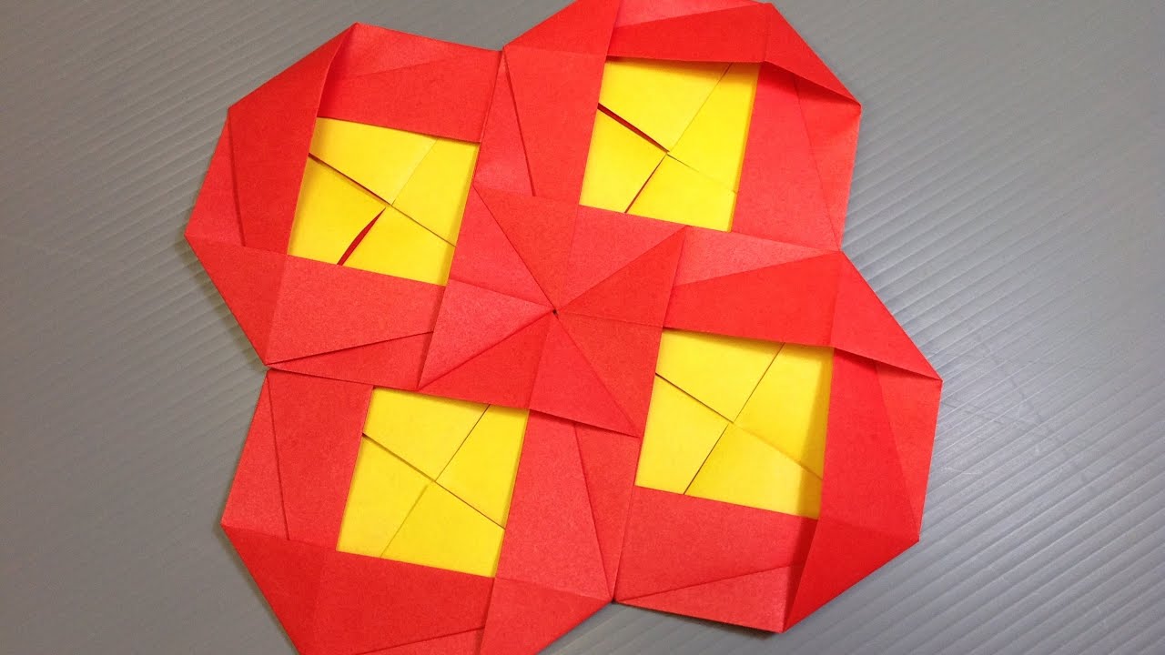 Origami Camellia Flower Coaster for Spring! - YouTube