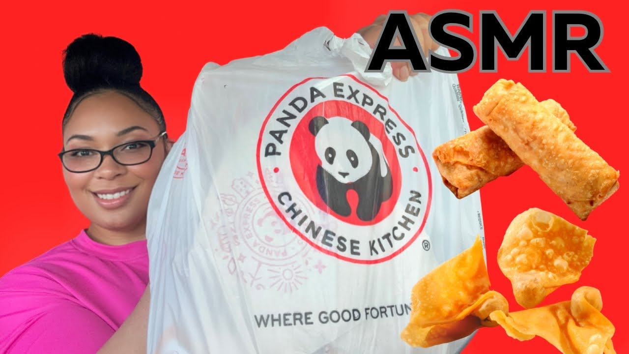 ASMR Eating Panda Express Appetizers | Crispy & Saucy Sounds! - YouTube