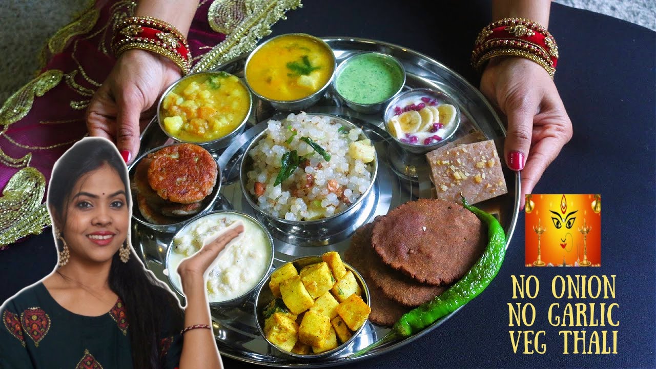 60 MINS NO ONION/NO GARLIC THALI😋NAVRATRI /FASTING/ SATVIK THALI - YouTube