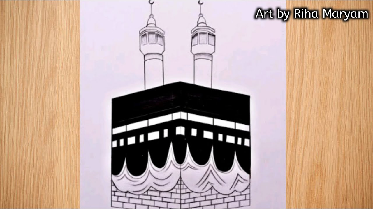 how to draw kaaba easy step by step | kaaba drawing with pencil | art ...