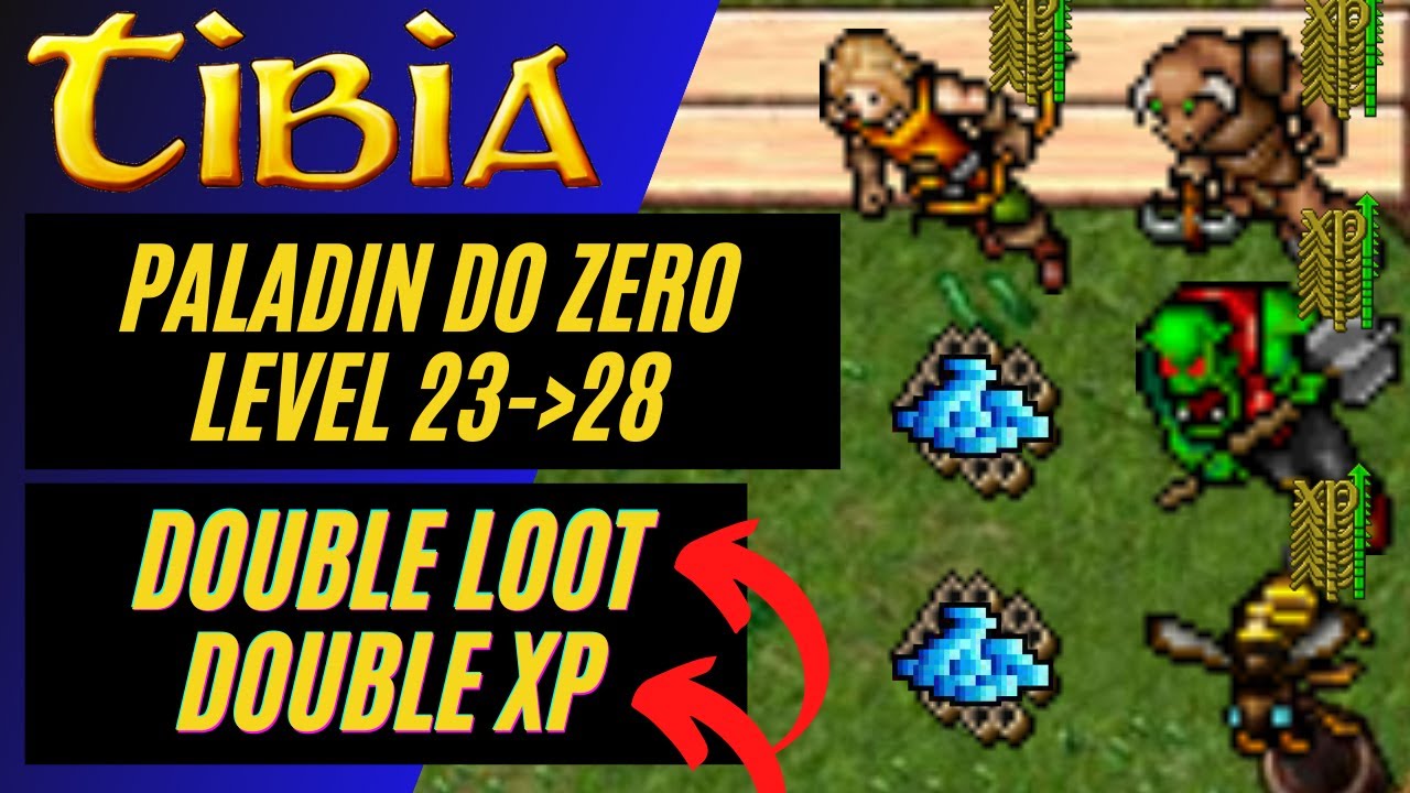 🚨TIBIA PALADIN - UPANDO LVL 23 AO 28 DOUBLE XP E LOOT - YouTube