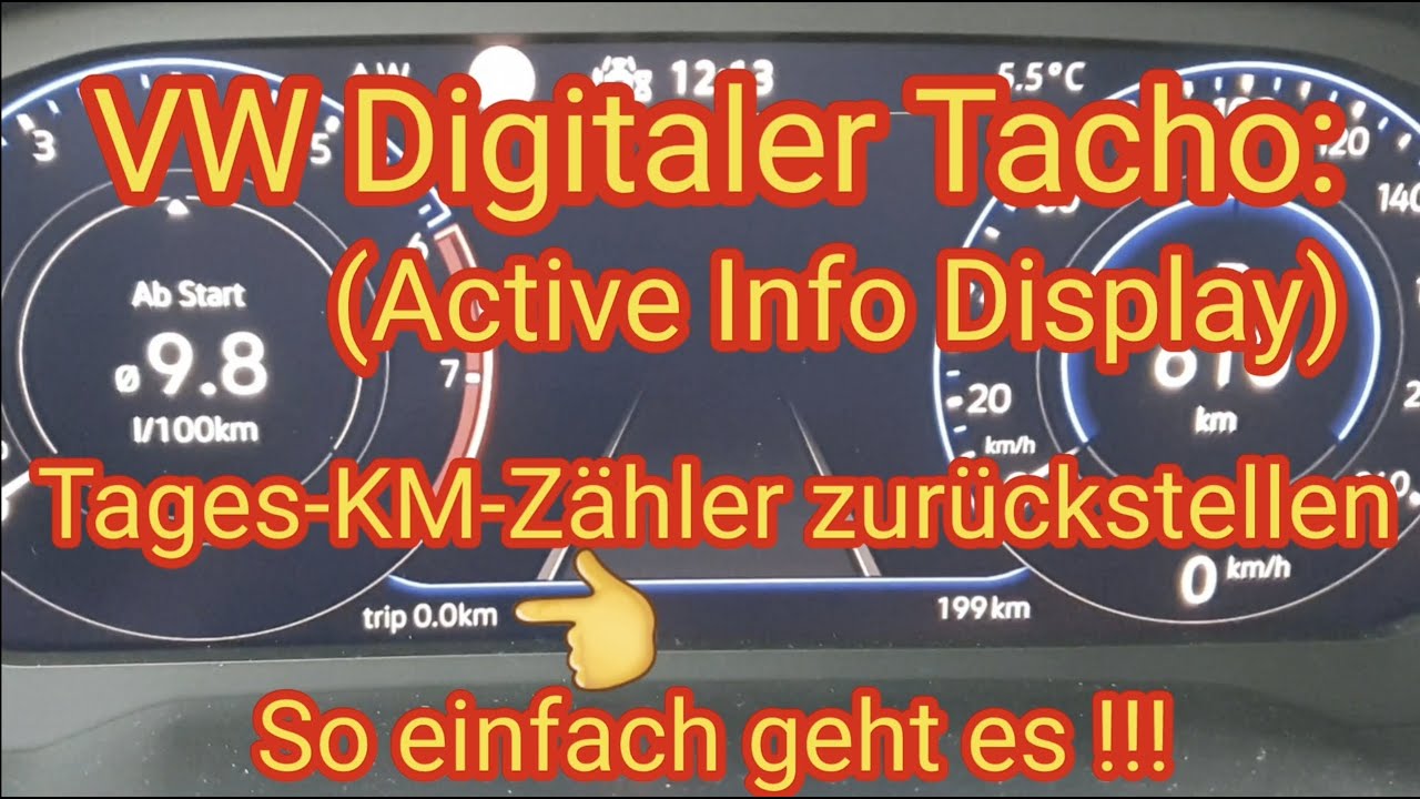 VW Digitaler Tacho: Tageskilometerzähler zurücksetzen-Active Info ...