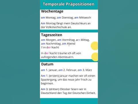 Temporale Präpositionen (Beispiele) #shorts #germanlanguage - YouTube