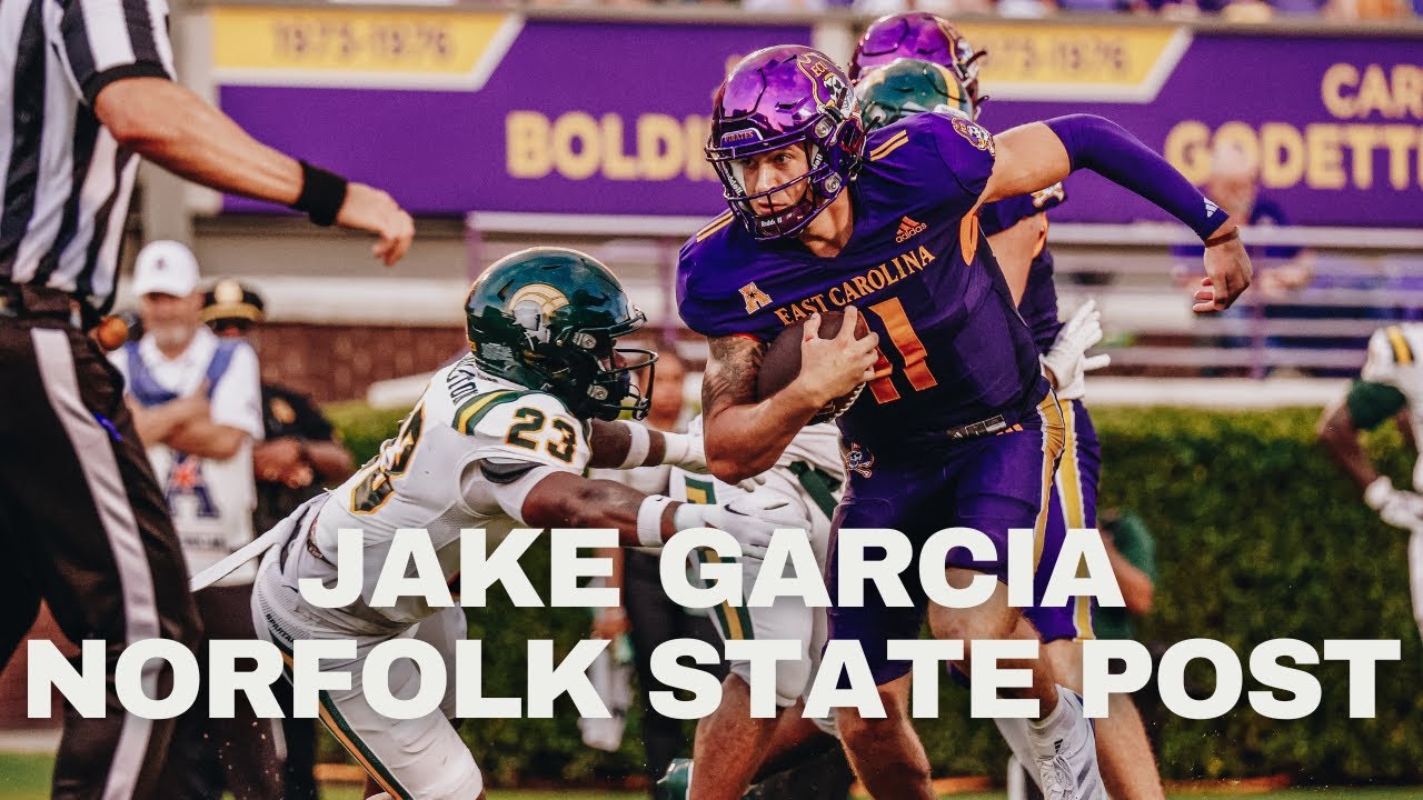 QB Jake Garcia after ECU's 42-3 win over Norfolk State - YouTube