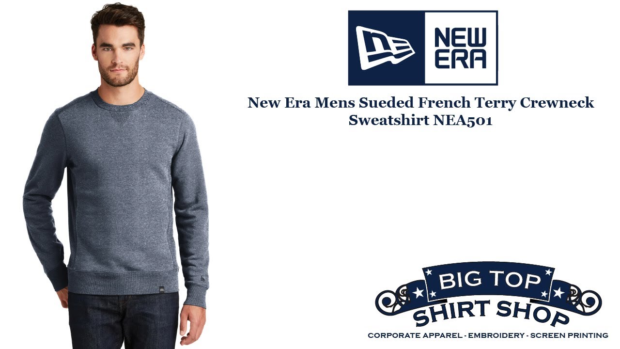 New Era Mens Sueded French Terry Crewneck Sweatshirt NEA501 - YouTube