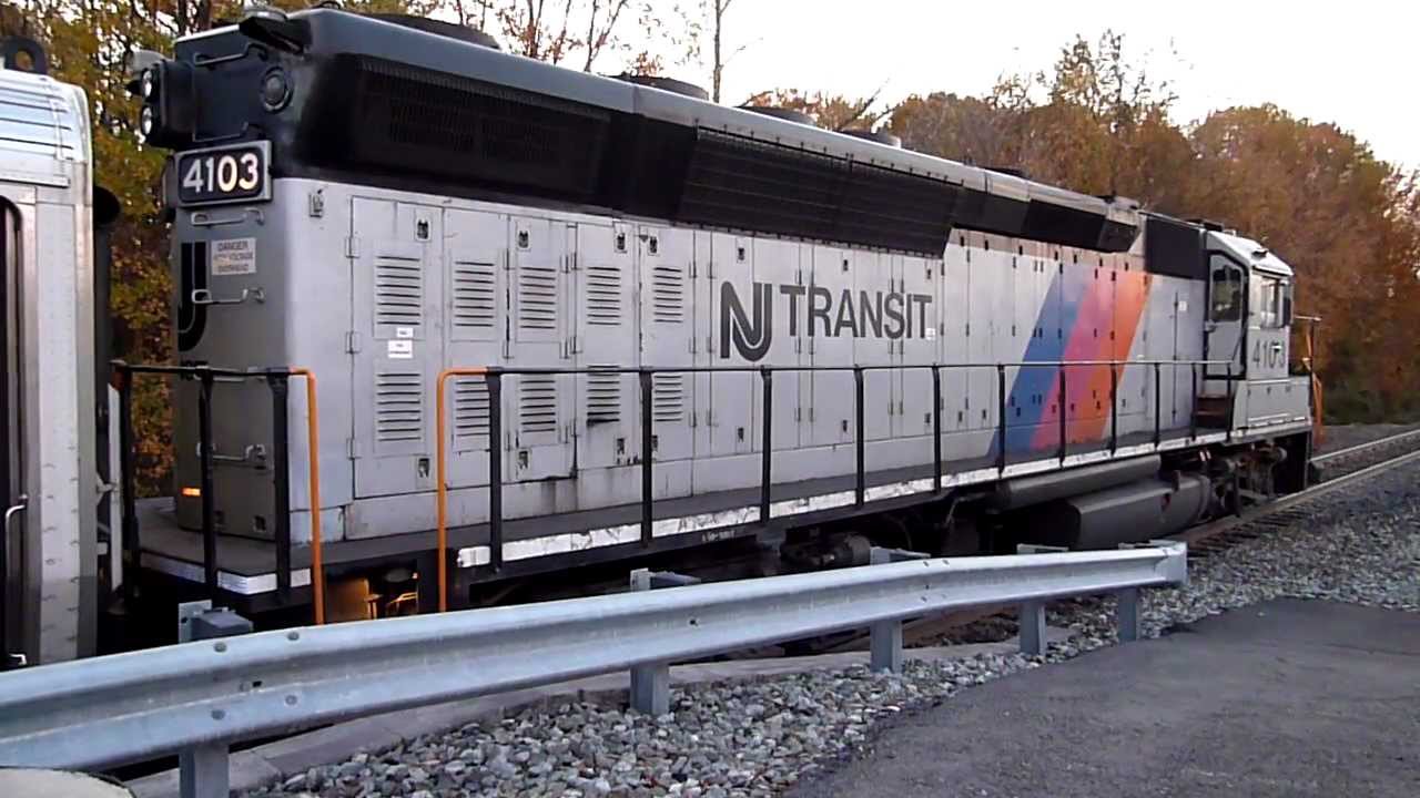 New Jersey Transit GM EMD GP40PH-2 #4103 Montclair-Boonton Line departing Wayne-Route 23 - YouTube